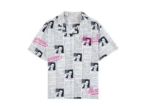 GOLF WANG Golf Le Fleur X Marty Supreme Newspaper Rayon Button Up T-shirt