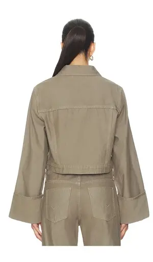 Hudson Jeans Cropped Jacket With Faux Pearl Buttons