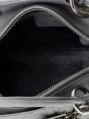 Dior Lady Medium Satchel Cannage Quilt Grained Calfskin - Grey