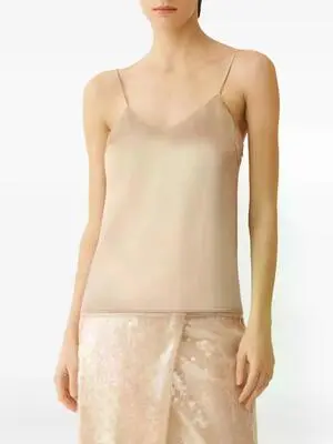 Fabiana Filippi Sequin Embellished V-neck Sleeveless Top