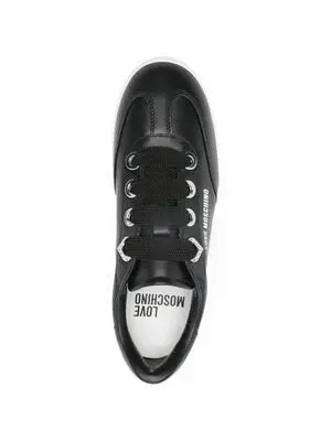 Moschino Leather Sneakers With Logo Detail