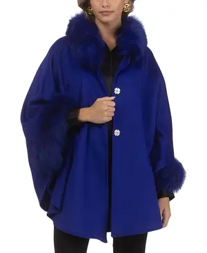 Gorski Wool And Cashmere Cape With Lamb Trim