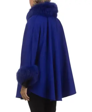 Gorski Wool And Cashmere Cape With Lamb Trim