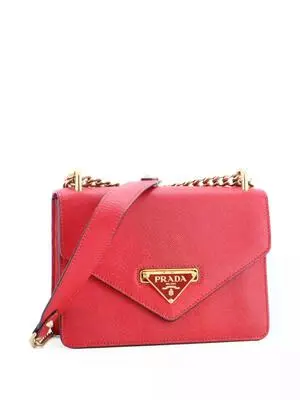 Prada Envelope Flap Chain Shoulder Bag Saffiano Leather Small Crossbody Bag