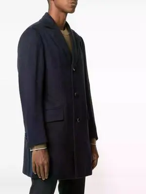 Kiton Single-breasted Coat - Blue