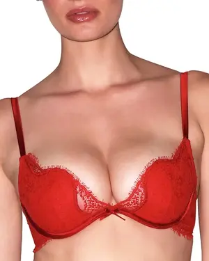 Fleur Du Mal Frankie Lace Seduce U Plunge Bra - Rouge
