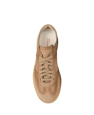 Santoni Leather And Suede Sneakers - Rust/copper