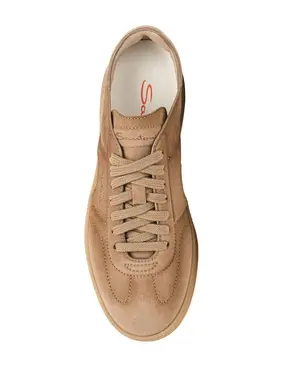 Santoni Leather And Suede Sneakers - Rust/copper
