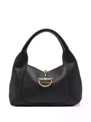 Gucci Horsebit Grained-leather Tote - Black