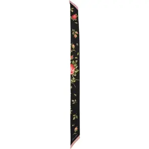 Dolce & Gabbana Rose Bouquet Silk Twill Skinny Scarf - Hn5zn Bouquet Rose F.nero