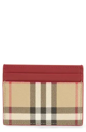 Burberry Sandon Check Card Case - Vintage Check/ruby