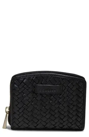 ECOTORIE Katy Woven Leather Wallet - Black