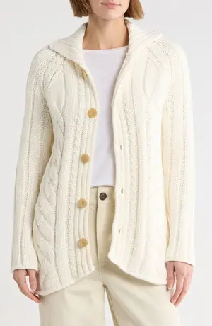 Frank & Eileen Cotswolds Cable Stitch Cotton Cardigan