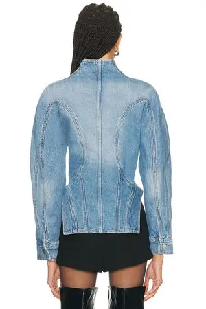 MUGLER Cinched Jacket - Medium Blue