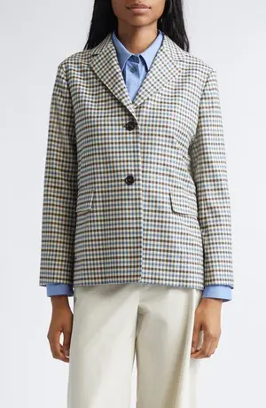 Max Mara Nadia Check Wool & Cotton Jacket