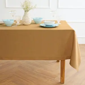 SOLINO HOME Linen Tableclothfete Caramel