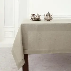 SOLINO HOME Linen Tableclothclassic Hemstitch - Natural