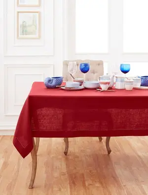 Solino Home Linen Tableclothclassic Hemstitch Red