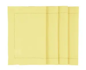 SOLINO HOME Cotton Linen Hemstitch Placemats - Yellow