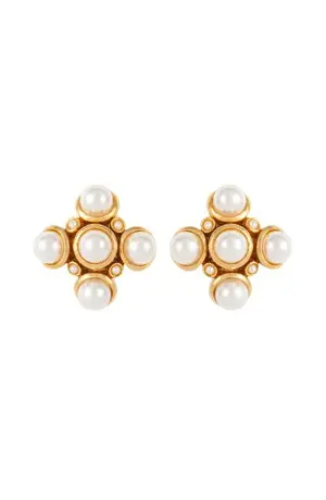 SUSAN CAPLAN Vintage Renaissance Revival Clip On Earrings - Post