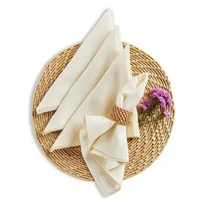 SOLINO HOME Linen Dinner Napkinsfete - Ivory
