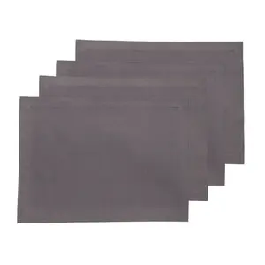 Solino Home Cotton Linen Plain Placemats Set Of 4 Grey