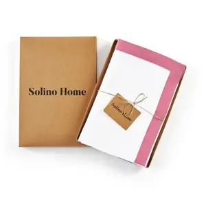 SOLINO HOME Linen Dinner Napkinsclassic - Pink Carnation And White