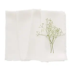 SOLINO HOME Linen Dinner Napkinsfringe White
