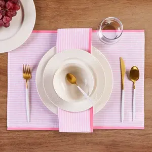 SOLINO HOME Linen Dinner Napkinscarmine - Pink