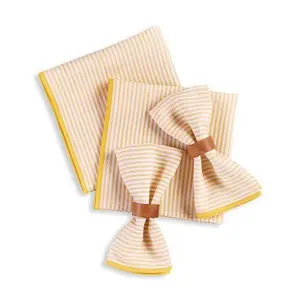 SOLINO HOME Linen Dinner Napkinscarmine Spicy Mustard