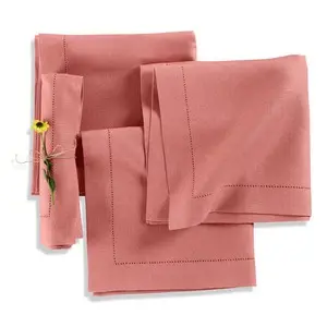 SOLINO HOME Linen Dinner Napkinsmedium Weight Hemstitch - Dusty Rose