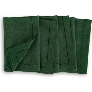 SOLINO HOME Linen Dinner Napkinsmilan Forest Green