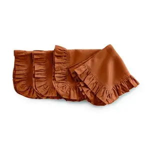 Solino Home Linen Dinner Napkins Set Of 4, 20 X 20 Inch For Dining Table Cinnamon
