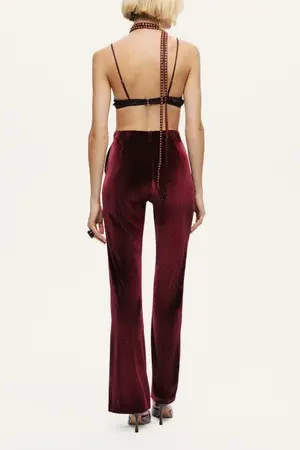 NOCTURNE Velvet Bootcut Trousers