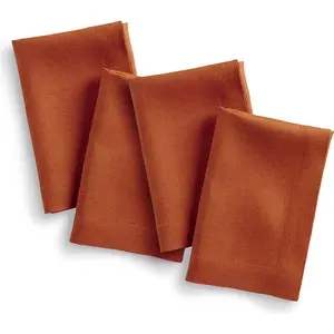 Solino Home Linen Dinner Napkins Set Of 4, 20 X 20 Inch For Dining Table Cinnamon