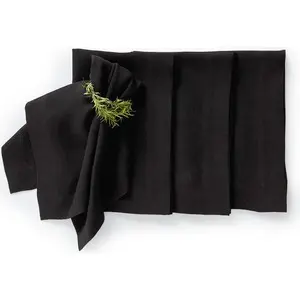 SOLINO HOME Linen Dinner Napkinssonoma - Black
