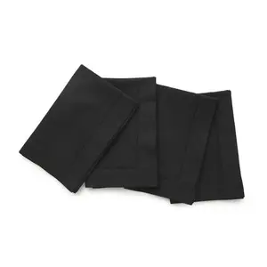 SOLINO HOME Dinner Napkinscotton Hemstitch - Black