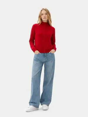 Gobi Cashmere Timeless Zip-up Cardigan - Chili Pepper