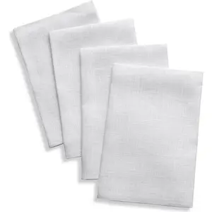 Solino Home Linen Dinner Napkins Set Of 4, 20 X 20 Inch For Dining Table Silver Cloud