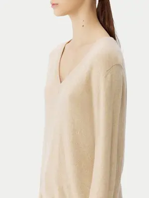 Gobi Cashmere Cashmere V-neck Sweater - Beige