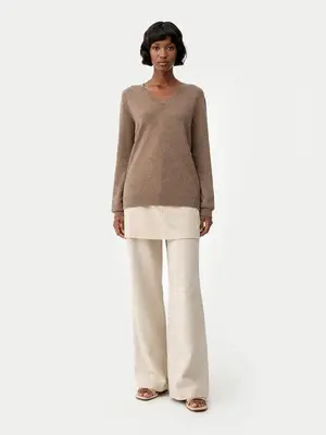 Gobi Cashmere V Neck Sweaters For Women