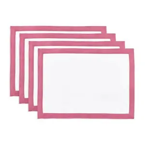 SOLINO HOME Linen Placematsclassic Pink Carnation And White