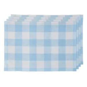 SOLINO HOME Linen Placematsbuffalo Check Blue Bell