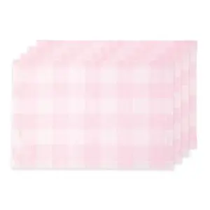 SOLINO HOME Linen Placematsbuffalo Check Marshmellow Pink