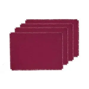 SOLINO HOME Linen Placematsfringe Beet