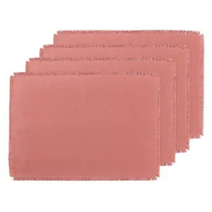 SOLINO HOME Linen Placematsfringe Dusty Rose