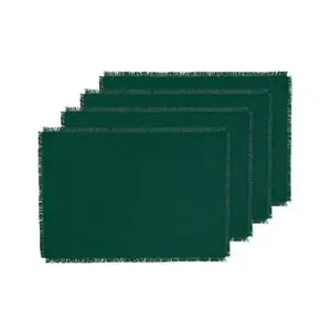 SOLINO HOME Linen Placematsfringe Evergreen