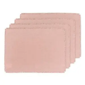 SOLINO HOME Linen Placematsfringe - Misty Pink