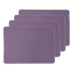 SOLINO HOME Linen Placematsfringe Mulberry