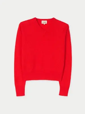 Gobi Cashmere Cashmere Dual-collar Sweater - Fiery Red